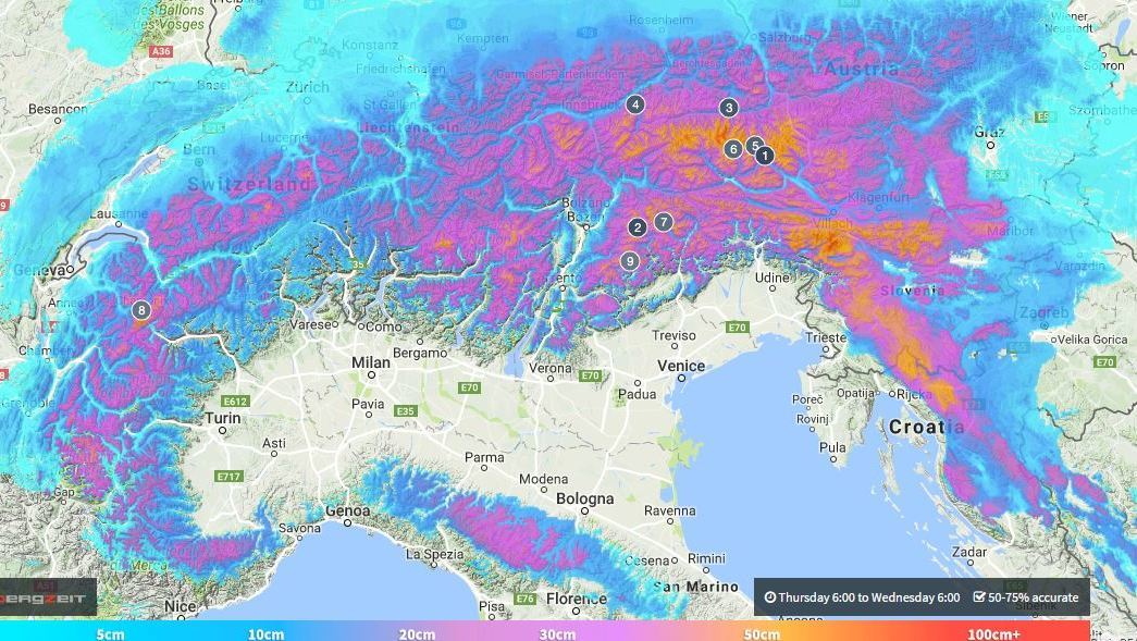First significant snowfall in Les 2 Alpes 2016