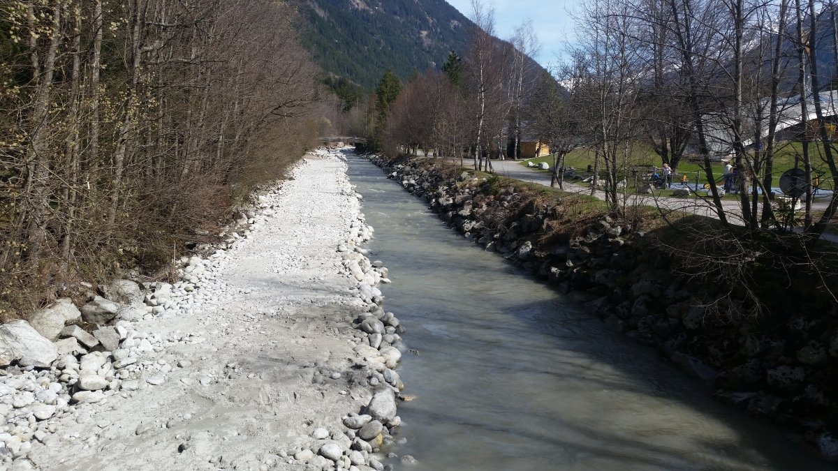 Dredging the Arve river in Chamonix