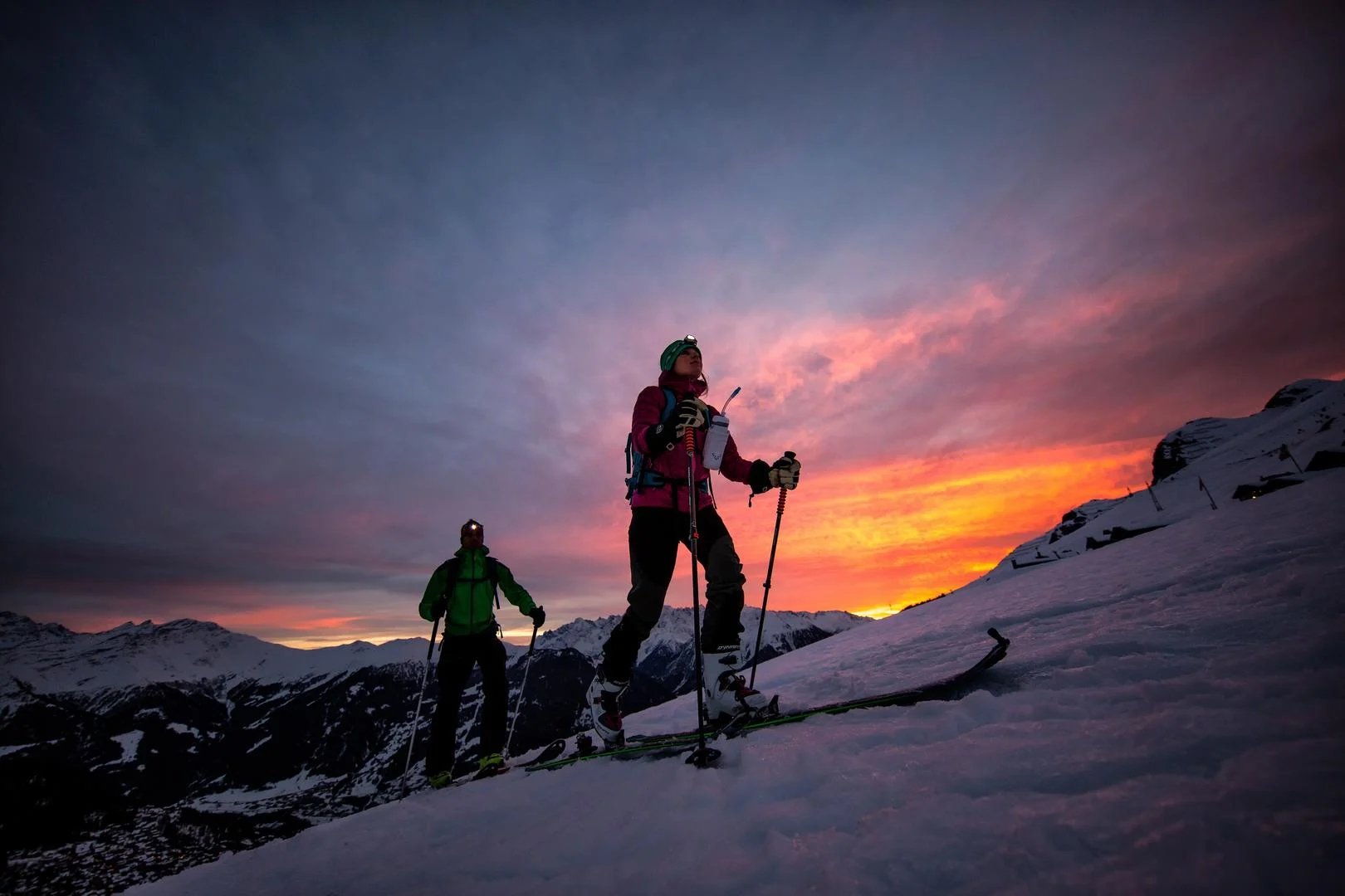 Night ski touring in La Tzoumaz