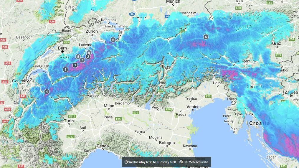 Snow expected across the Northern Alps